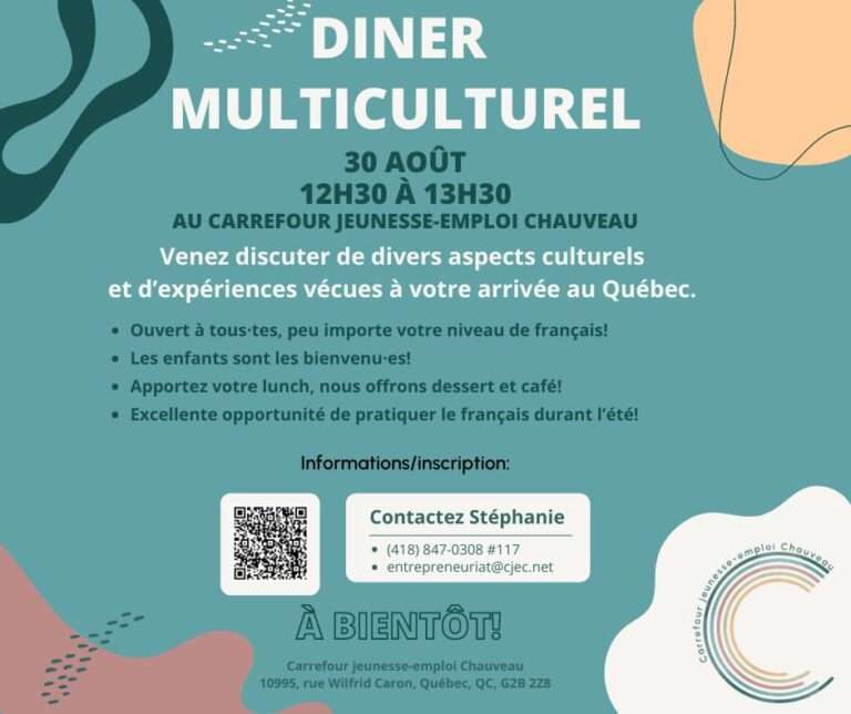 Carrefour jeunesse-emploi Chauveau | DINER MULTICULTUREL